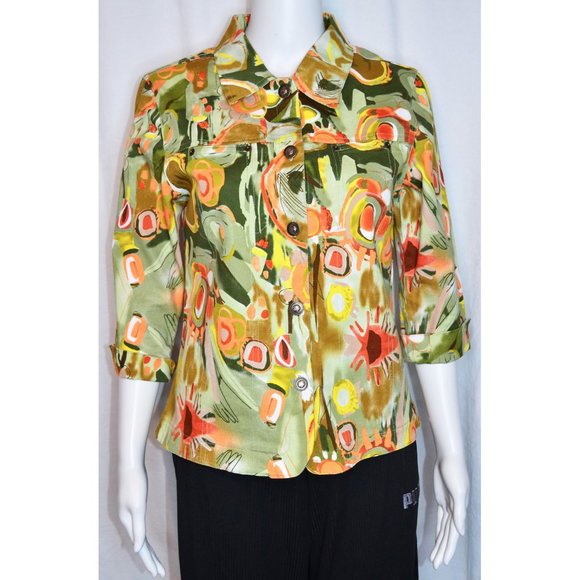 Kaktus | Jackets & Coats | Kaktus Abstract Wearable Art Button Front ...